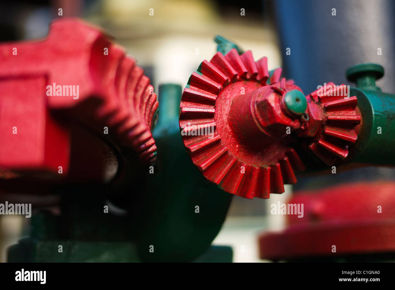 Cog transmission on an old tractor Fahrzeug Museum Marxzell near ...