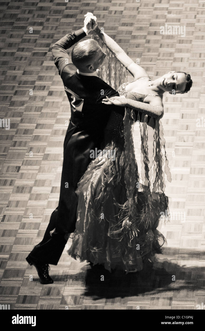 Competitors dancing slow waltz at the dancing conquest Stock Photo - Alamy