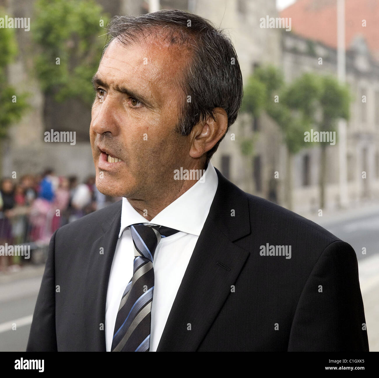 Severiano Ballesteros swears allegiance on the Spanish flag. The ...