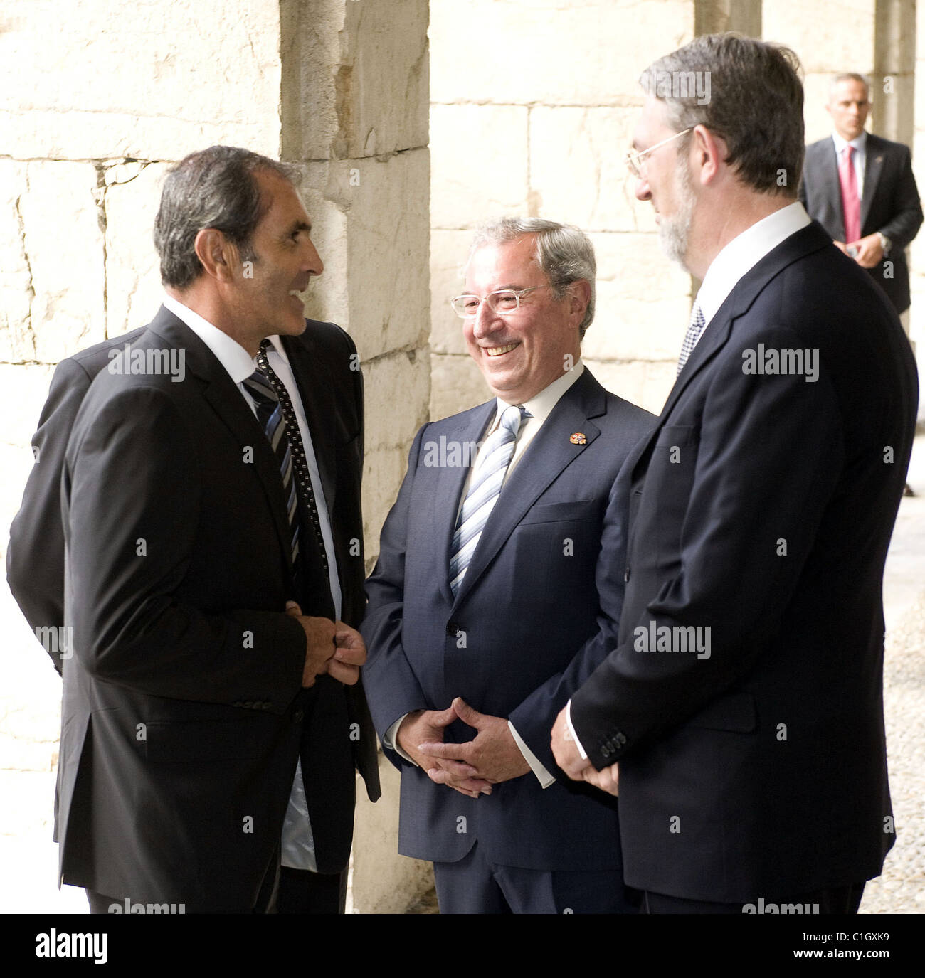 Severiano Ballesteros swears allegiance on the Spanish flag. The ...