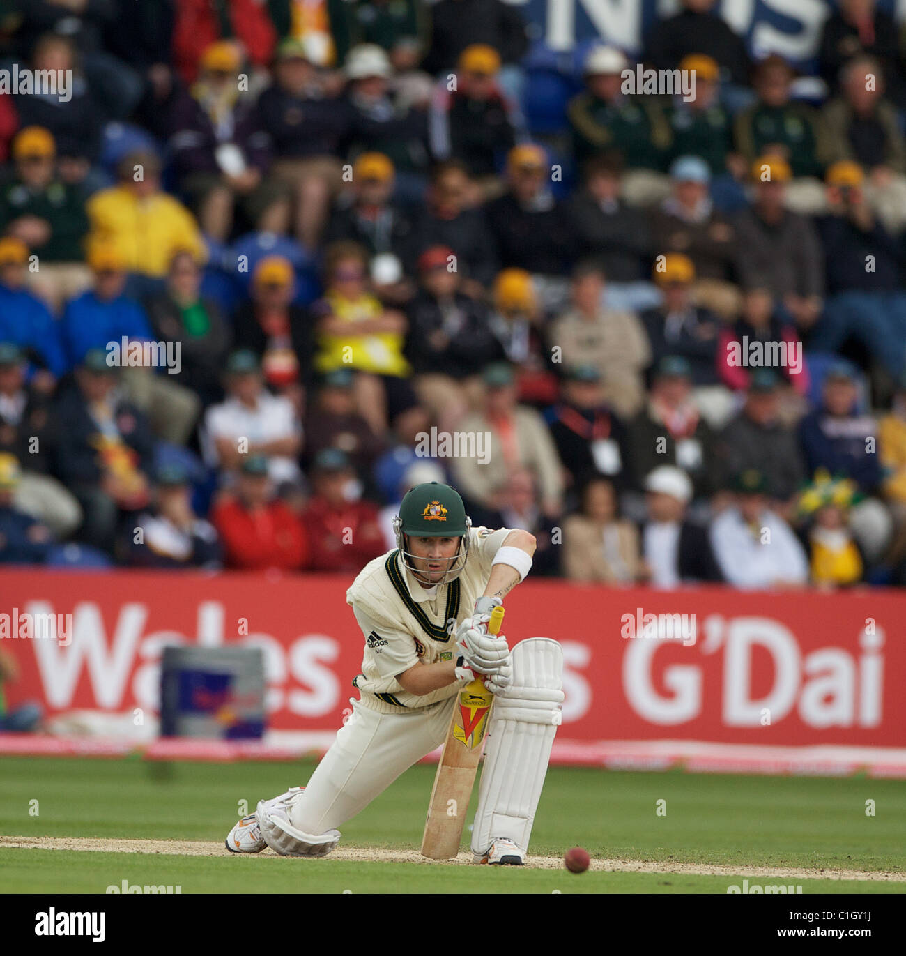 Michael Clarke batting during the England V Australia Ashes Test series ...