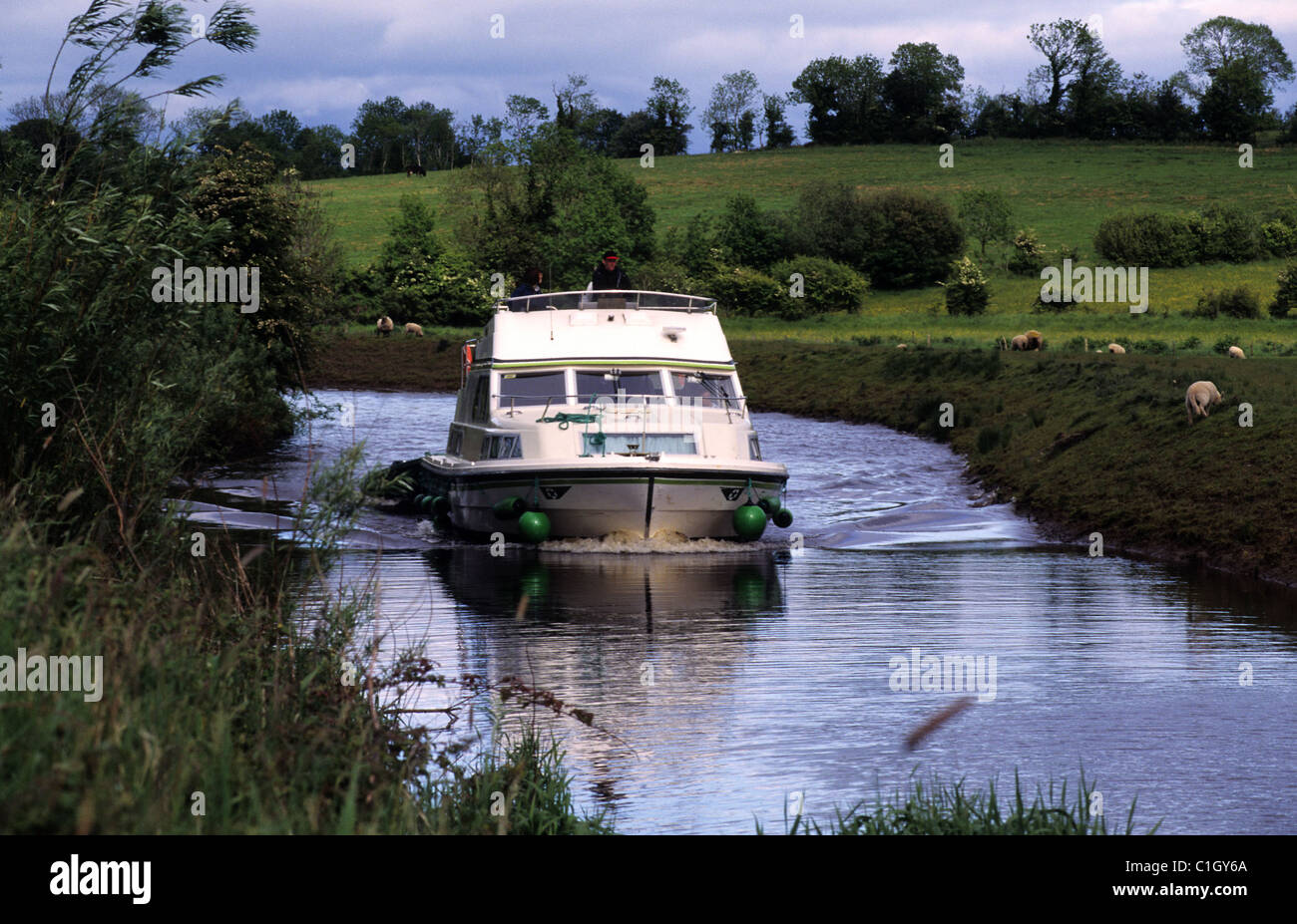 Republic of Ireland, Leitrim county, house-boat on the Shannon-Erne ...