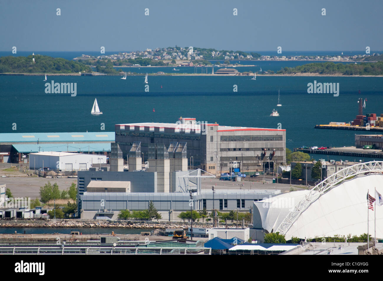 Buildings at the waterfront, Boston Harbor, Boston, Massachusetts, USA ...