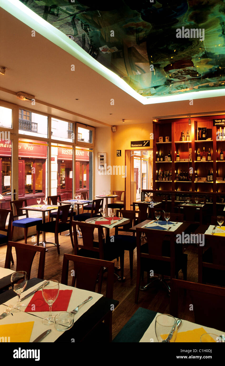 France, Paris, inside a cafe from the Saint Germain area Stock Photo ...