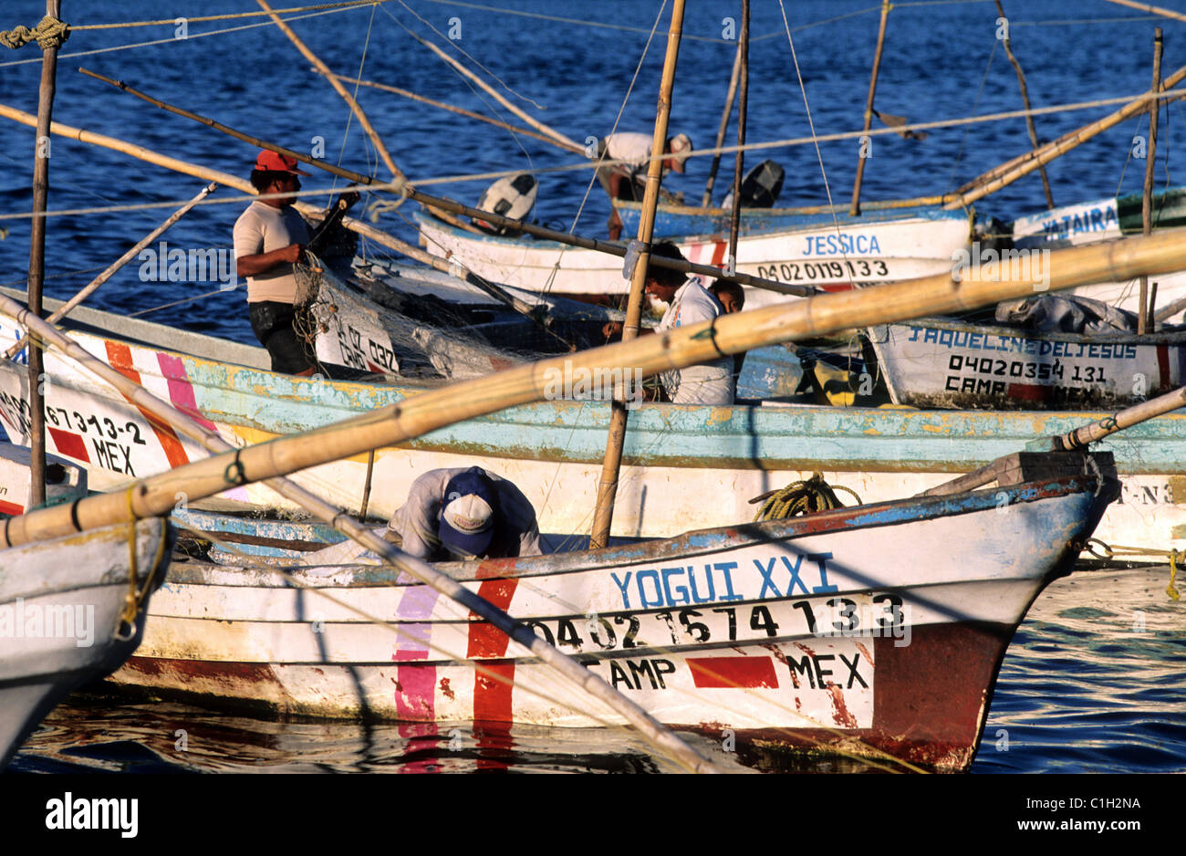 Mexico, Campeche State, Campeche city, fishing harbor Stock Photo - Alamy
