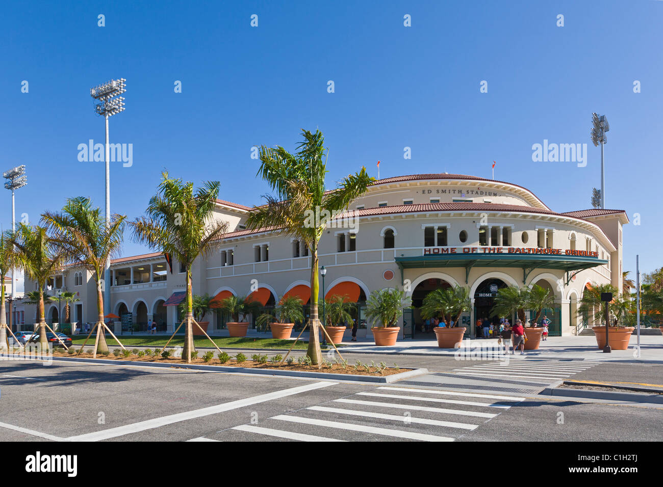 Exterior view of Ed Smith Stadium spring training baseball stadium of ...
