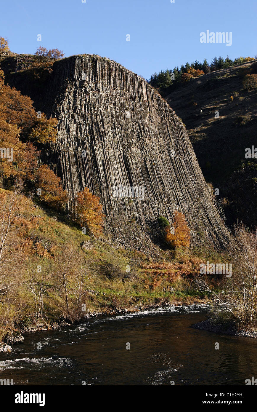 France, Haute Loire, High valley of Allier, river near Prades Stock ...