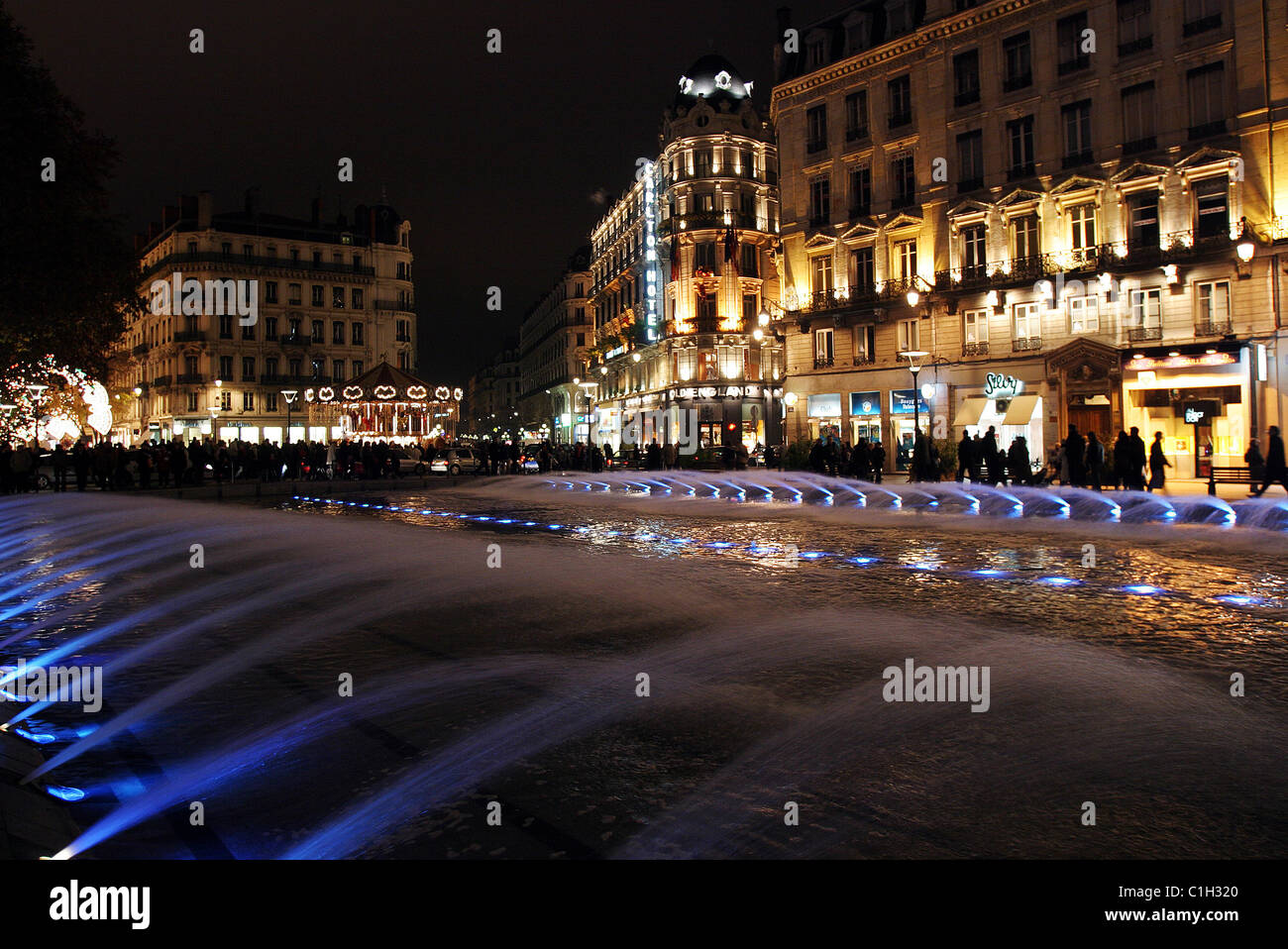 France, Rhone, city of Lyon during lights festival in december Stock ...