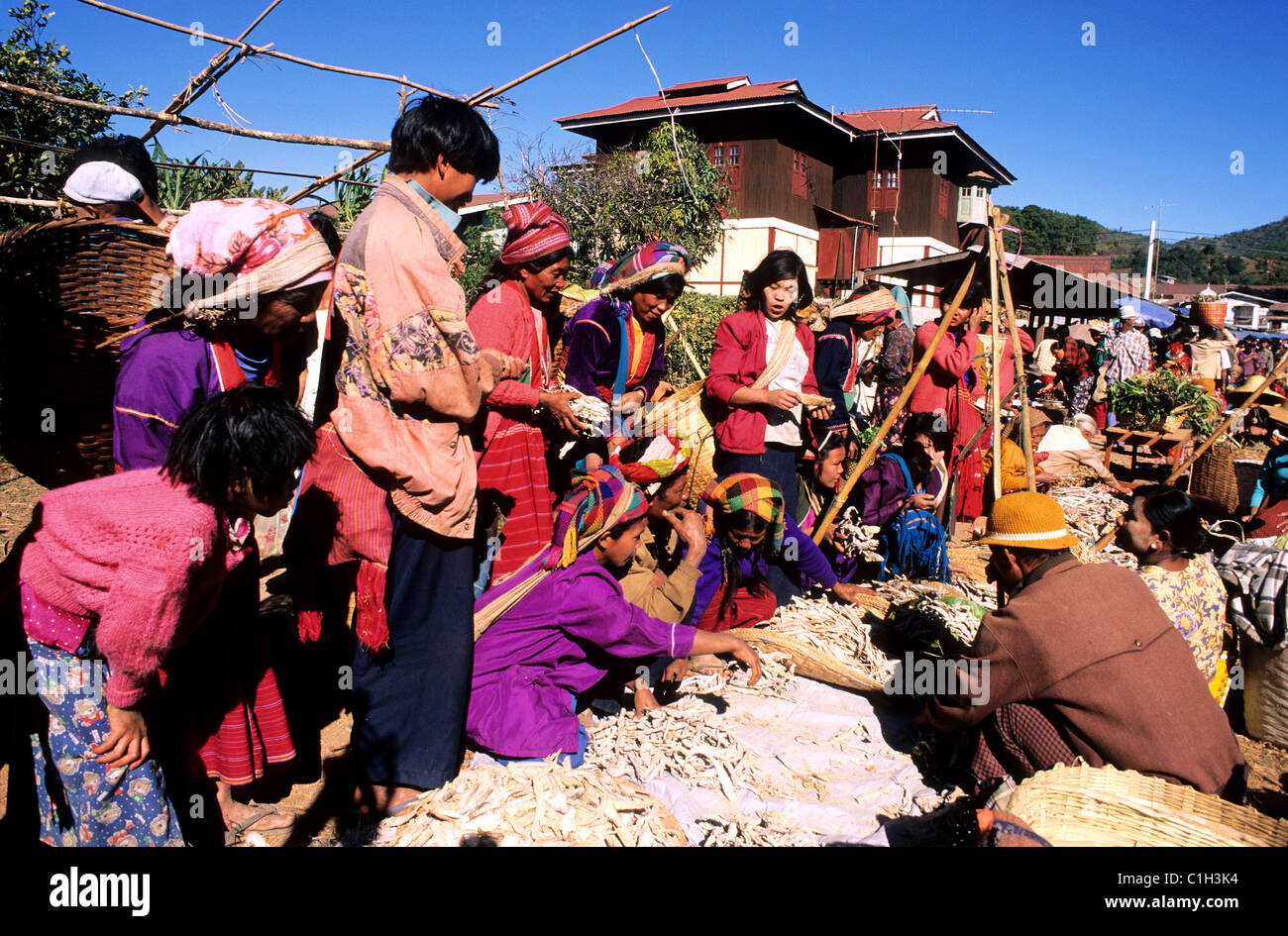 Myanmar (Burma), Shan state, market in the village of Kalaw Stock Photo ...
