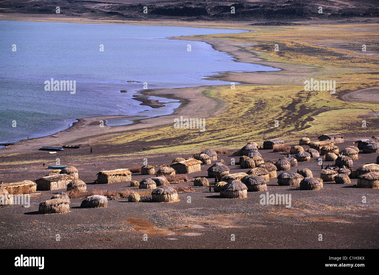 Kenya, Rift valley, Turkana lake, village of the El Molo tribe Stock ...