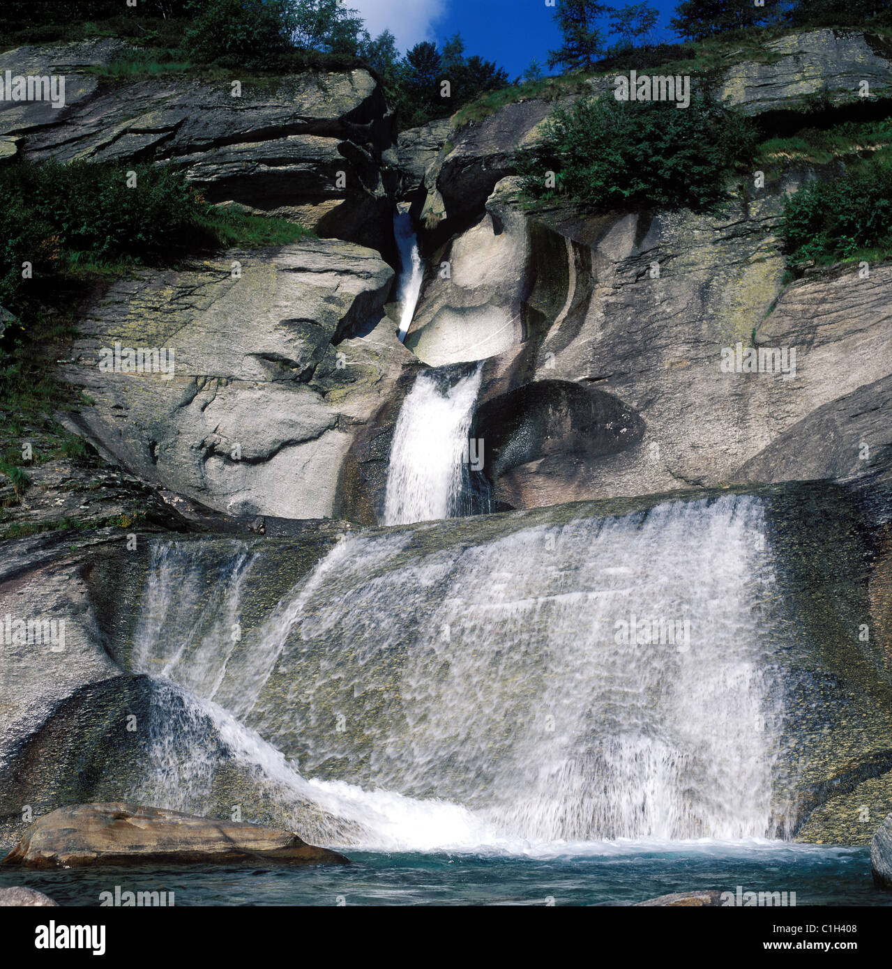 France, Hautes Alpes, waterfall in the Alps Stock Photo - Alamy