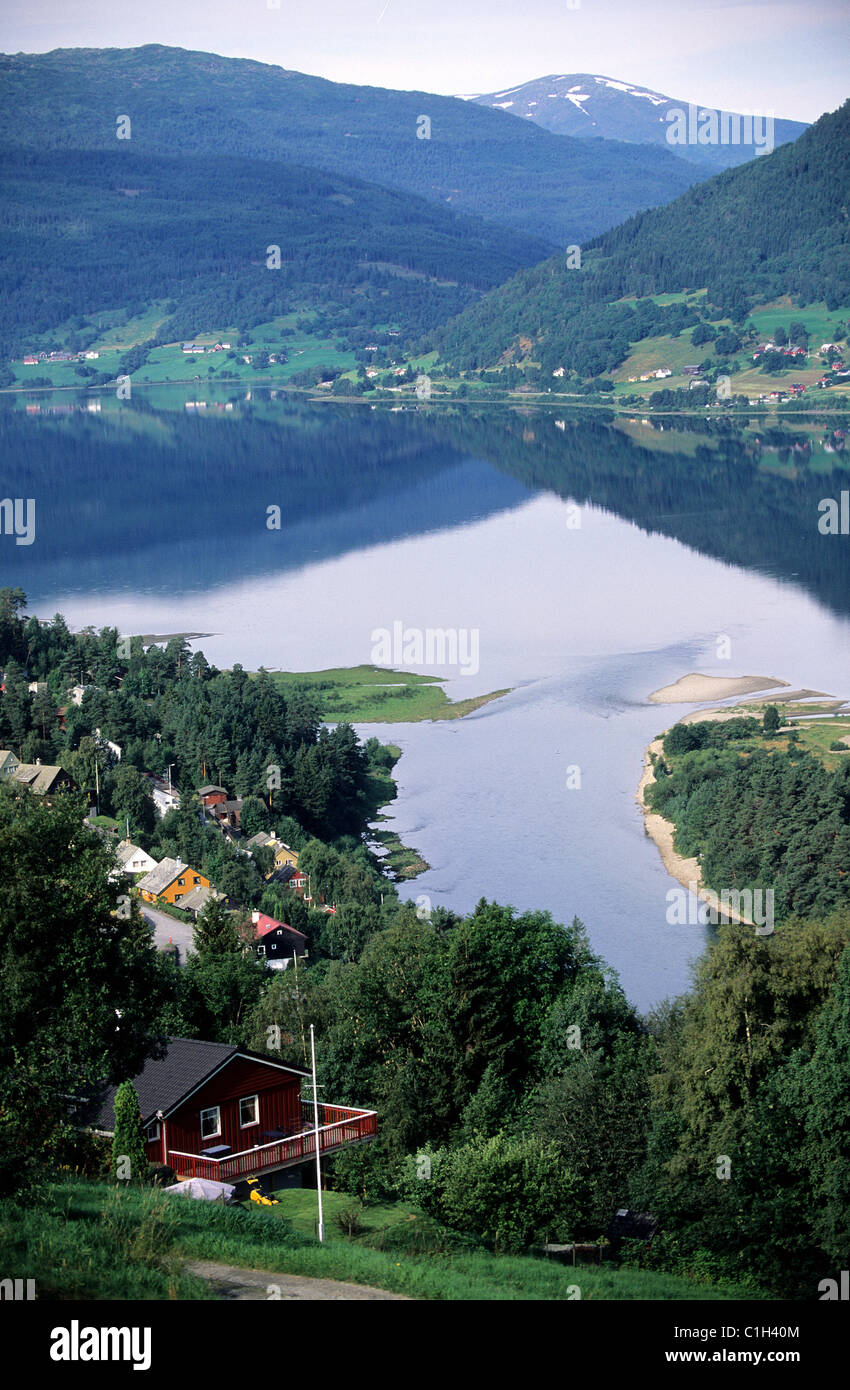 Norway, western fjords region, lake of Voss village Stock Photo - Alamy