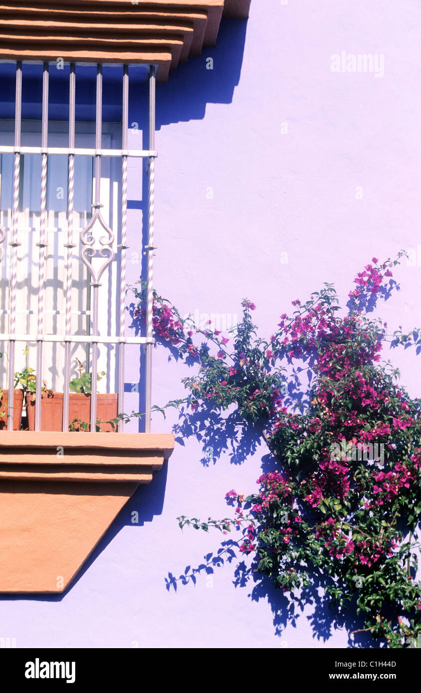 Spain, Andalusia, house frontage in a village near to Marbella Stock ...