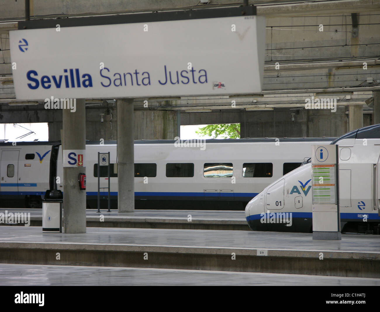 Spain, Andalusia, Sevilla, high speed AVE train at Santa Justa train ...