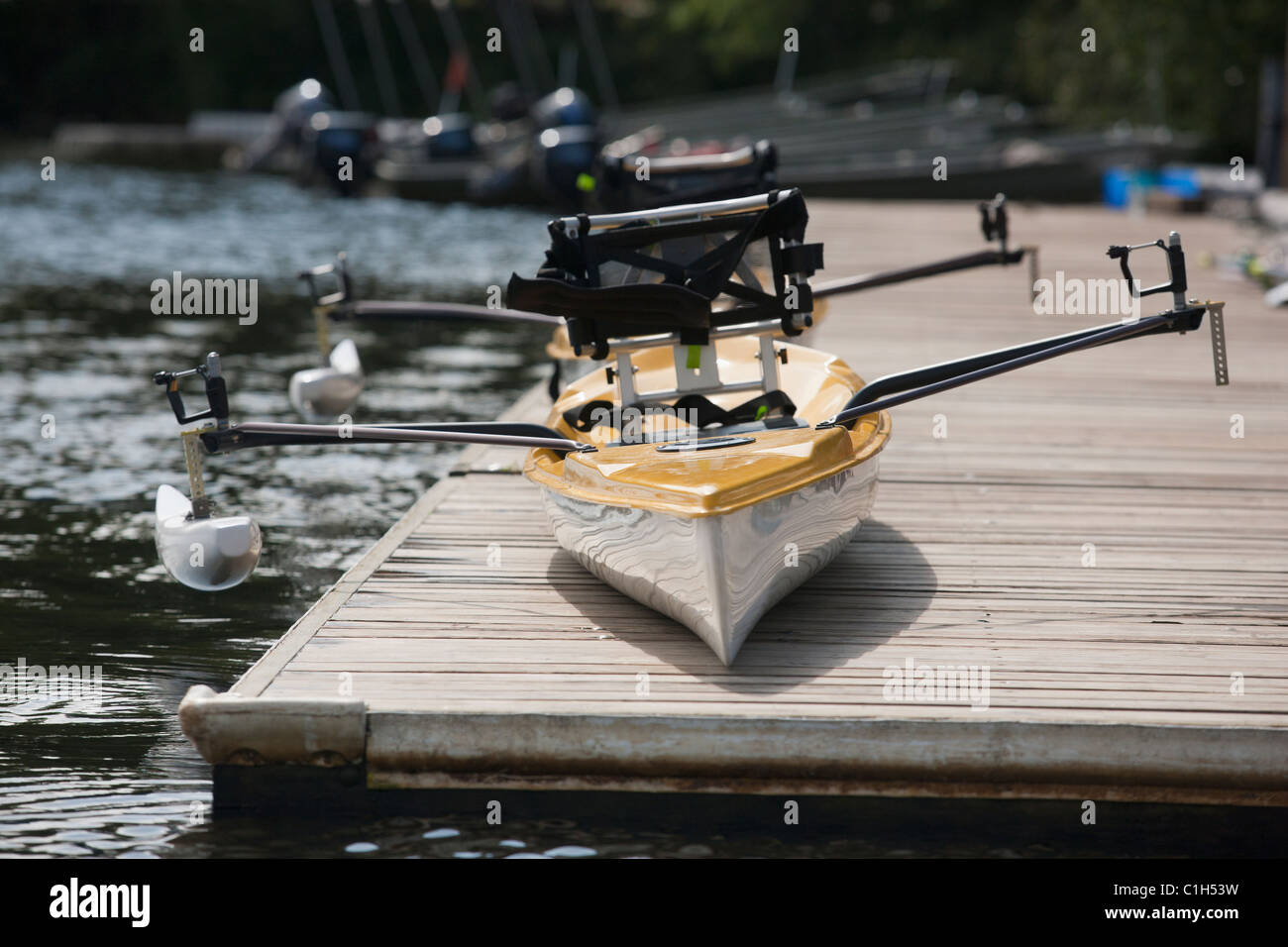 Accessible racing scull for disabilities on a dock Stock Photo - Alamy