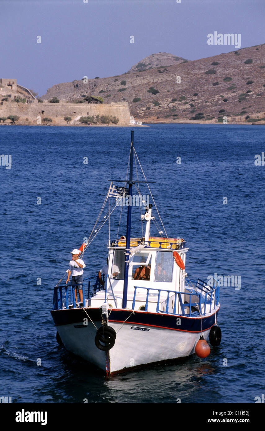 Greece, Crete, fishing boat Stock Photo - Alamy