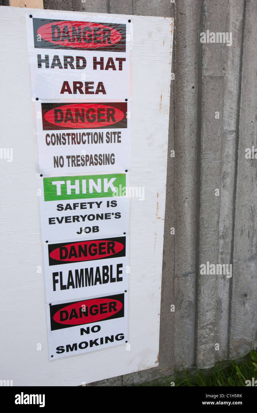 Danger signs at a water treatment plant Stock Photo - Alamy