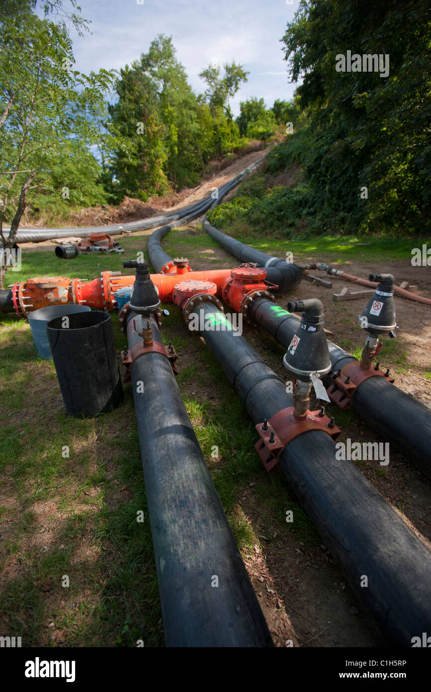 Wastewater pipeline at a water treatment plant Stock Photo - Alamy