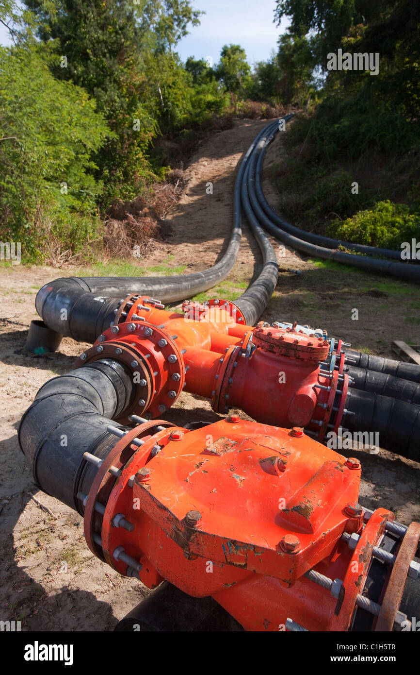 Wastewater pipeline and pump at a water treatment plant Stock Photo - Alamy