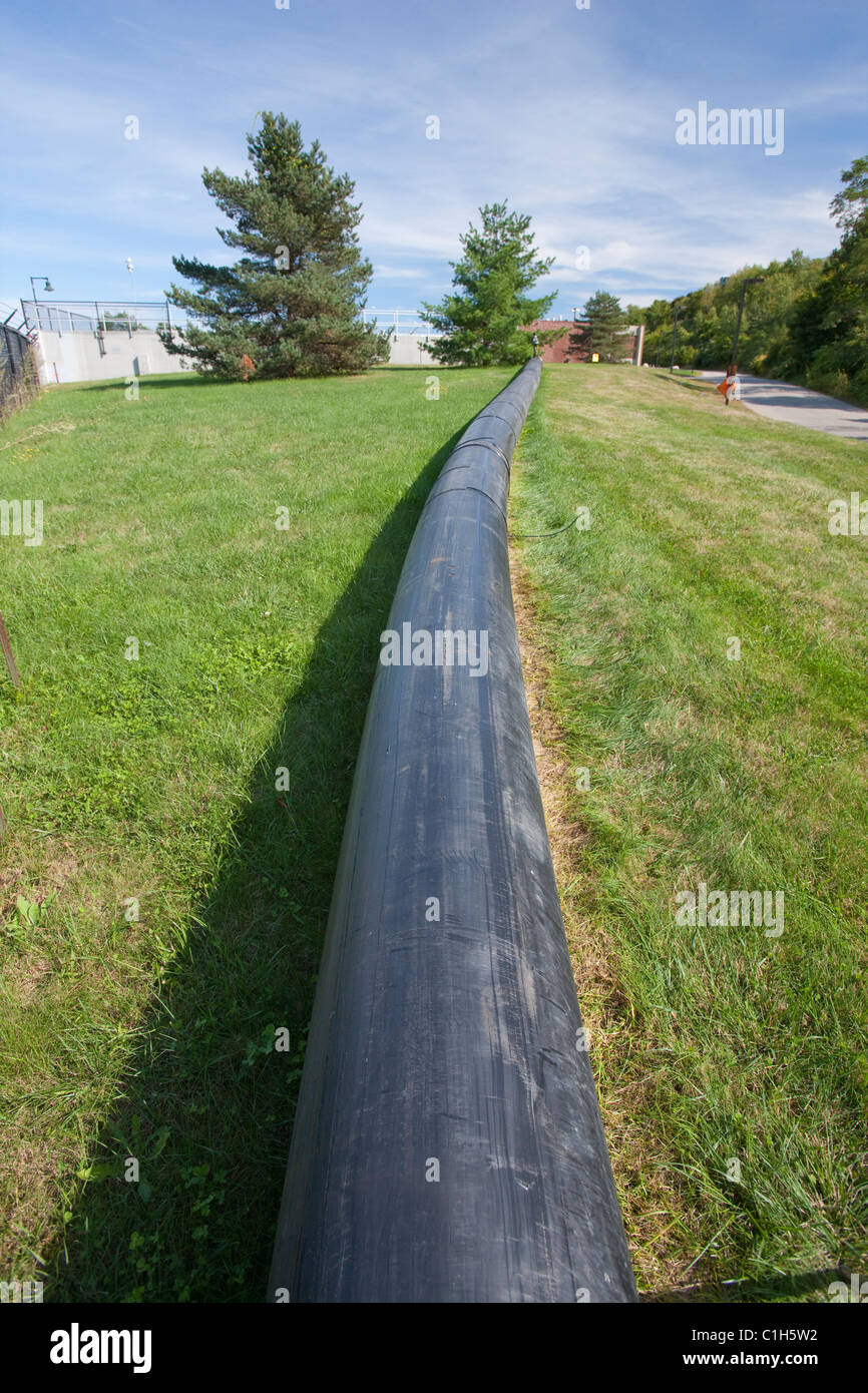 Wastewater pipeline at a water treatment plant Stock Photo - Alamy
