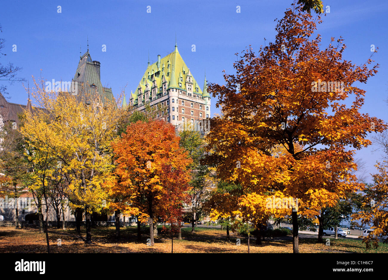 Canada, Quebec Province, Quebec city, Frontenac castle and of maples to ...
