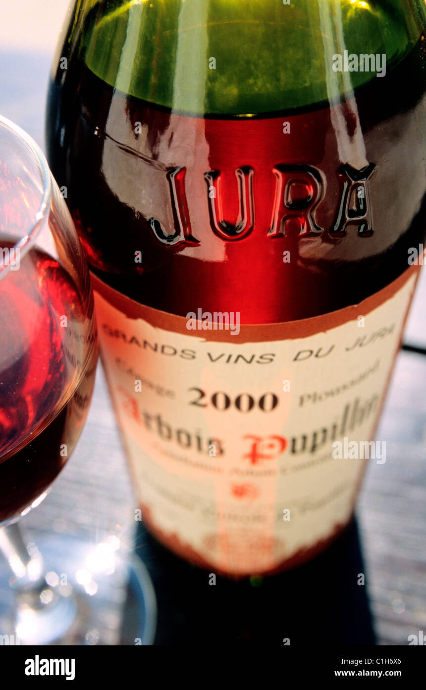 France, Jura, bottle of Arbois wine Stock Photo - Alamy