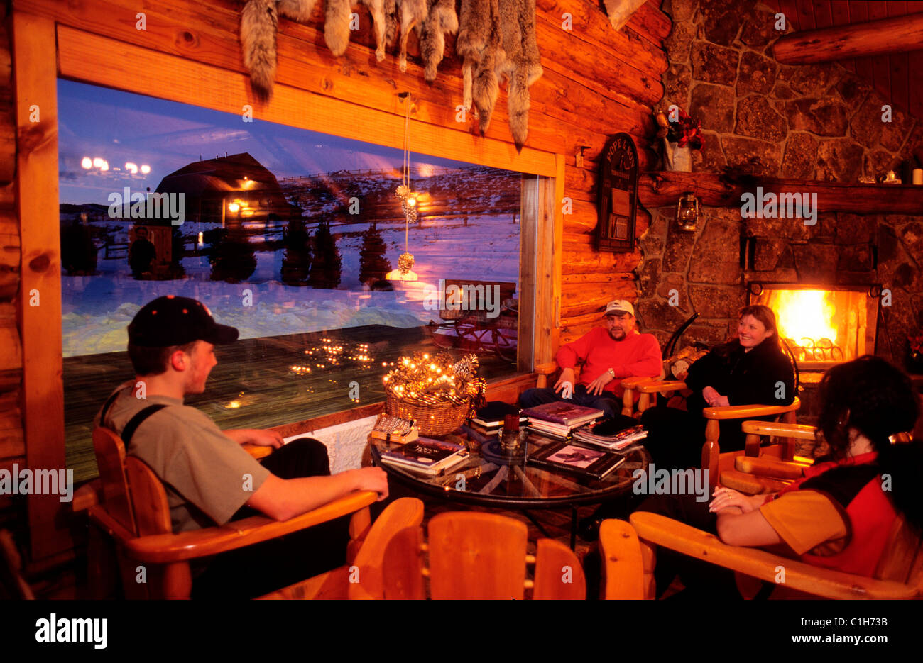 United States, Wyoming, Jakson Hole, hôtel Goosewing Ranch Stock Photo ...