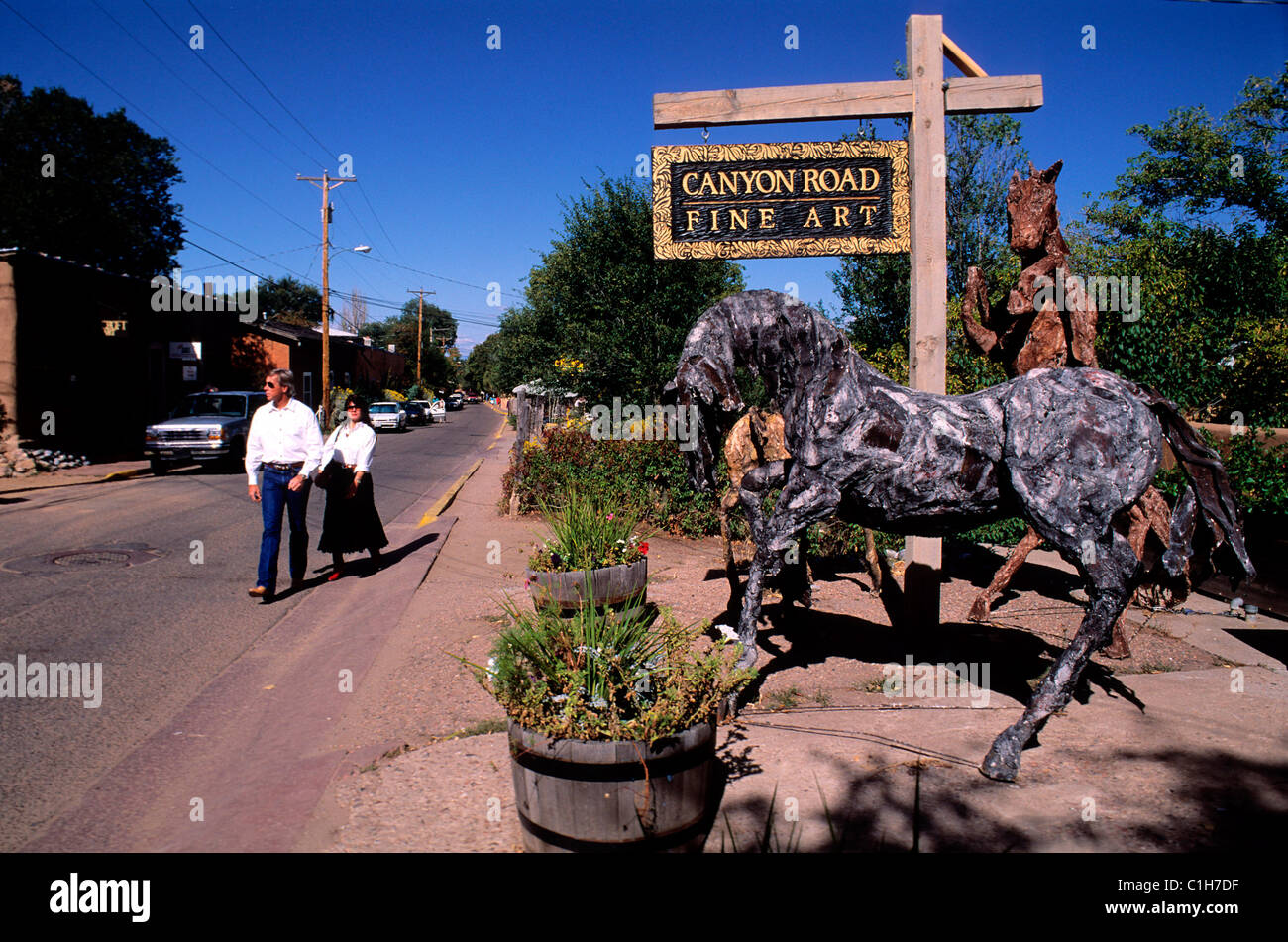 United States, New Mexico, Santa Fe, Canyon Road Stock Photo - Alamy