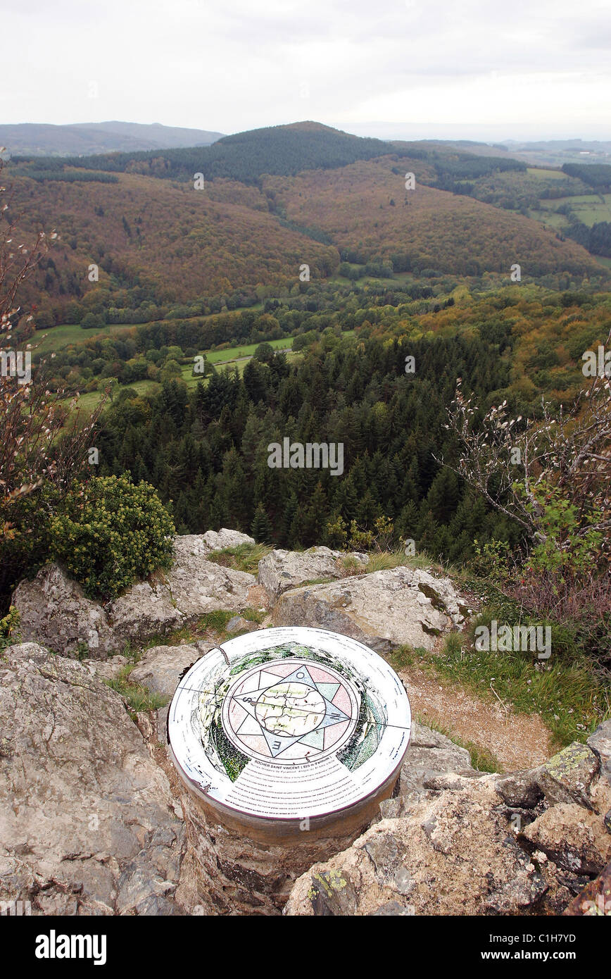France, Allier, rocher Saint Vincent , Bourbonnais mountain Stock Photo ...