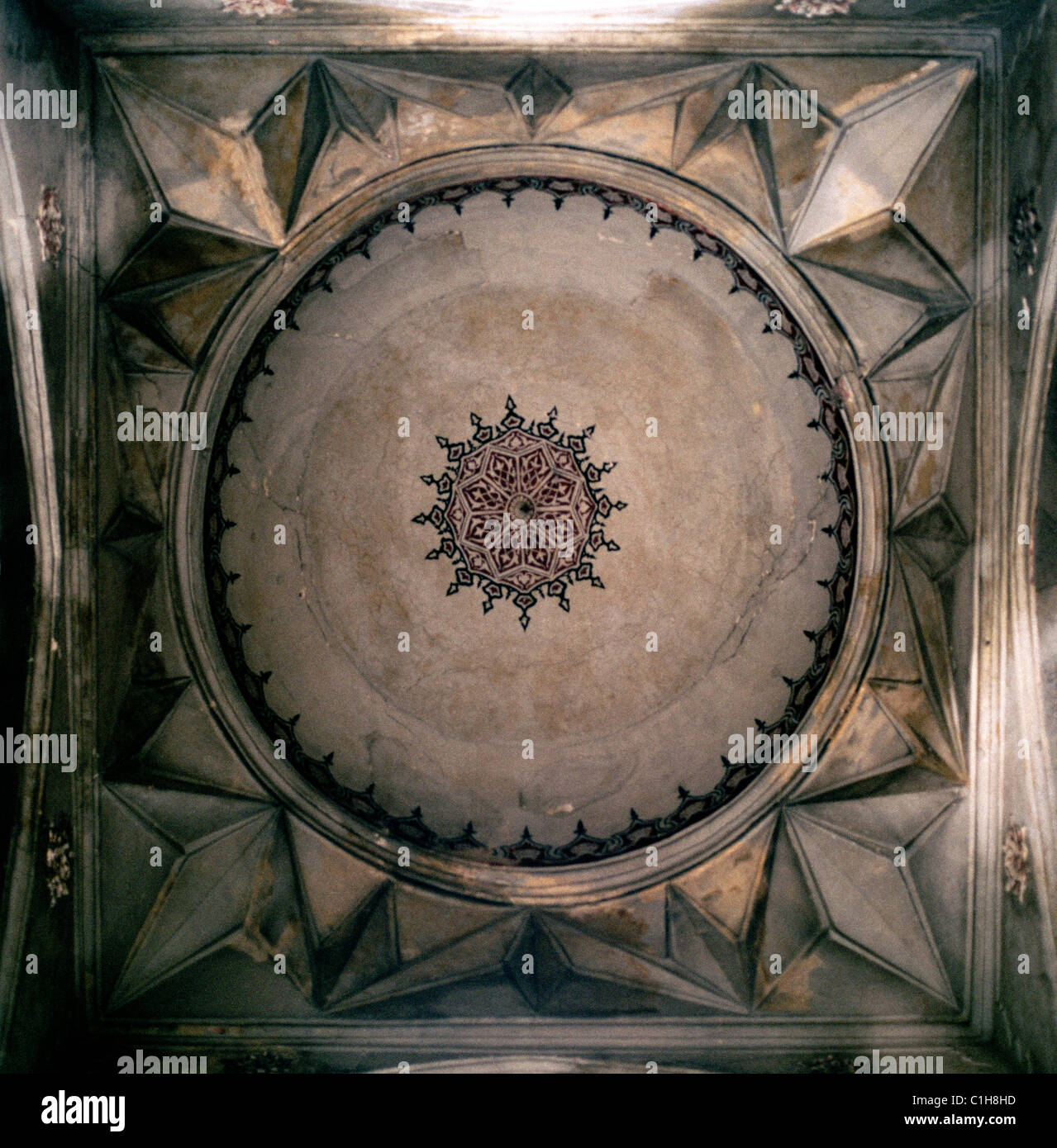Ceiling design art in Beyazit Mosque in Istanbul in Turkey in Middle ...