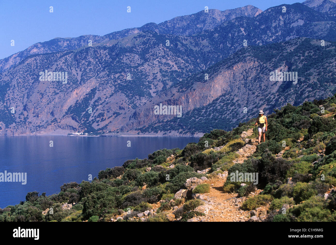 Greece, Crete, along the E4 hiking trail, between Agia Roumeli and ...