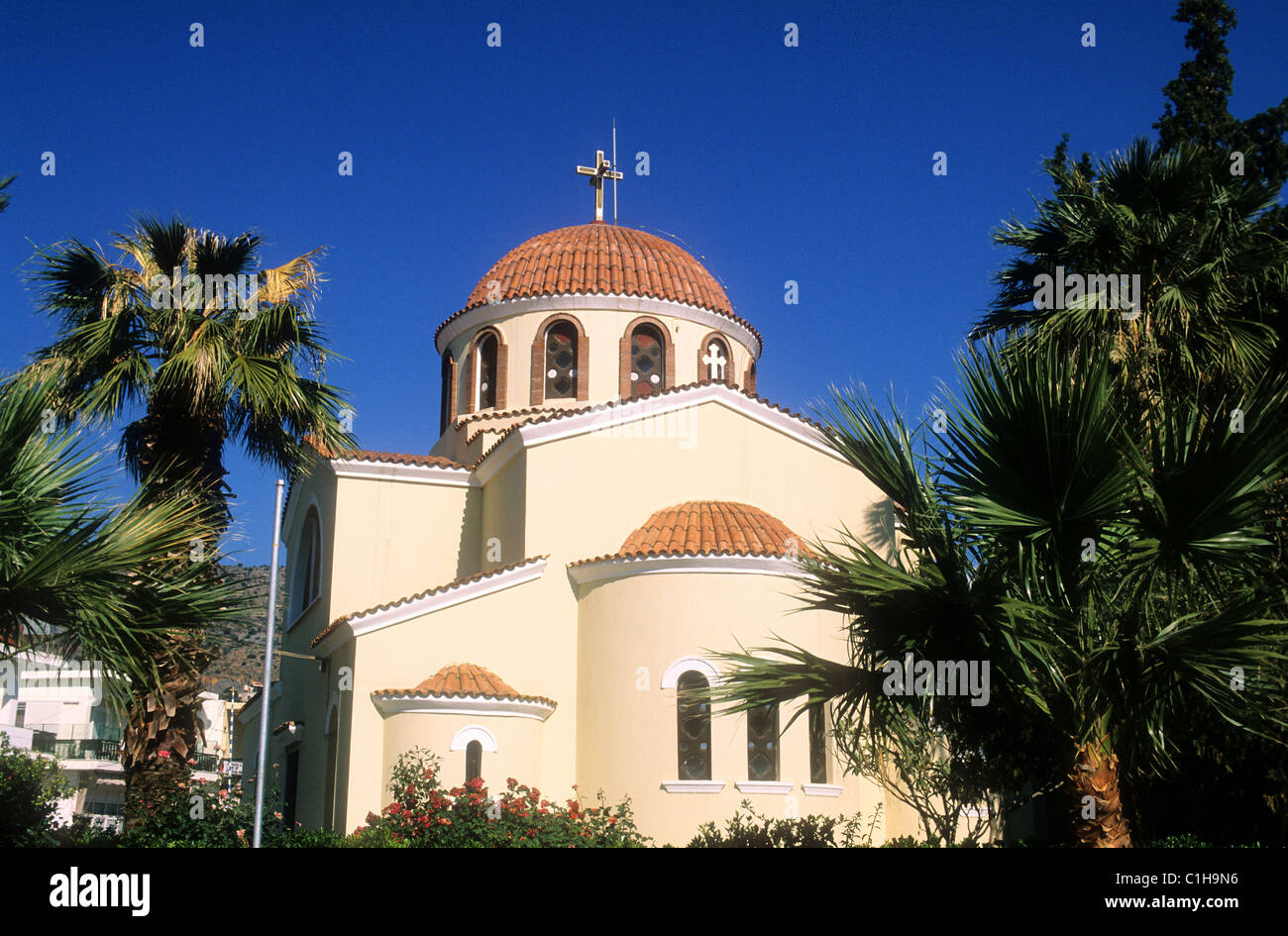 Greece, Crete, a church in Elounda Stock Photo - Alamy