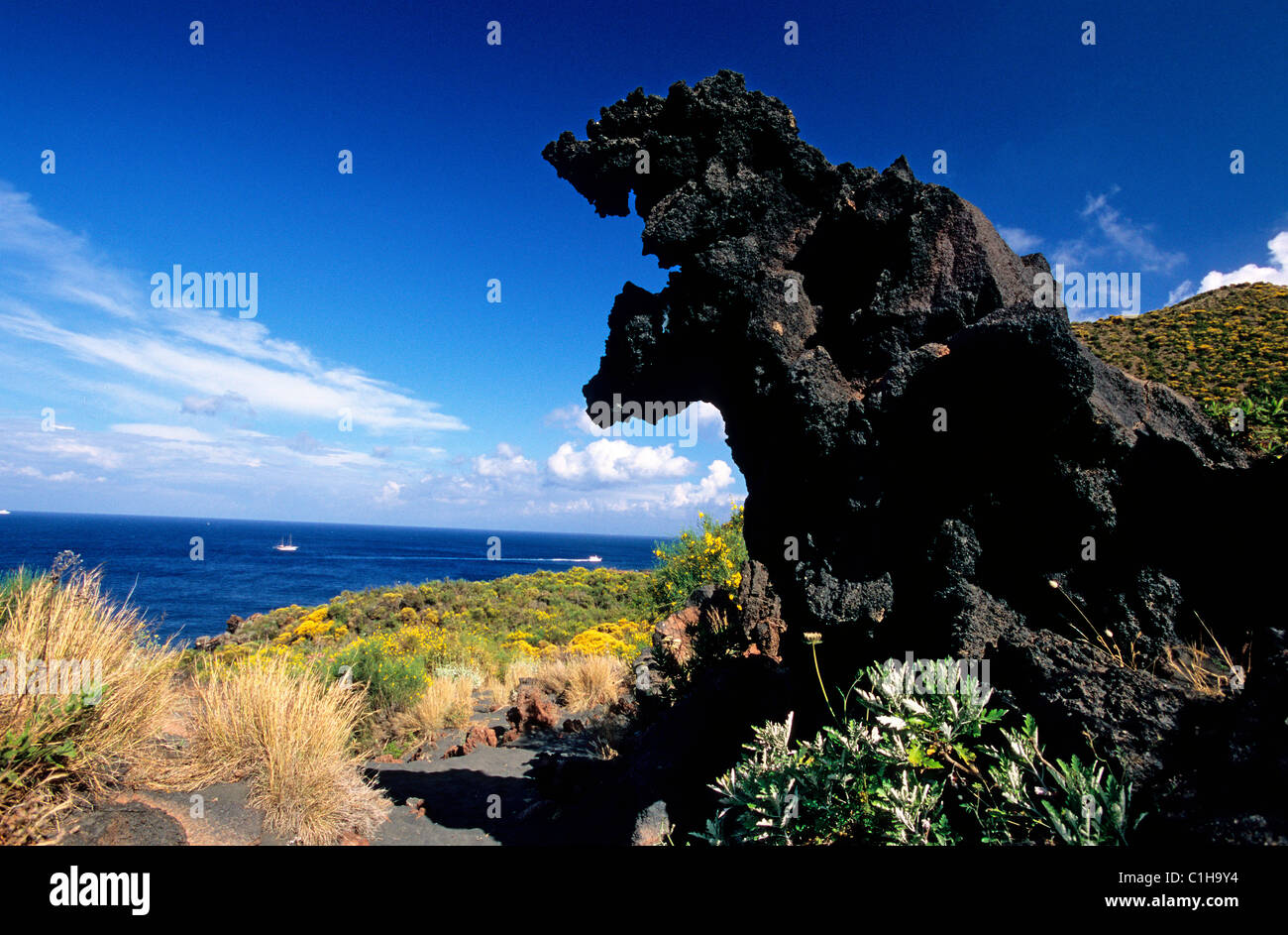 Italy, Sicily, Aeolian Islands, Island of Vulcano, the Monter Valley at ...