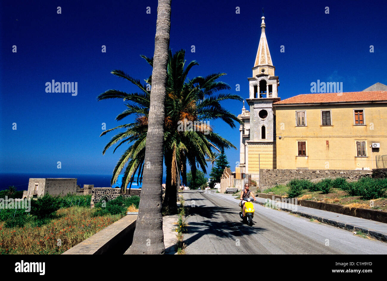 Italy, Sicily, Aeolian Islands, Island of Salina, village of Malfa ...