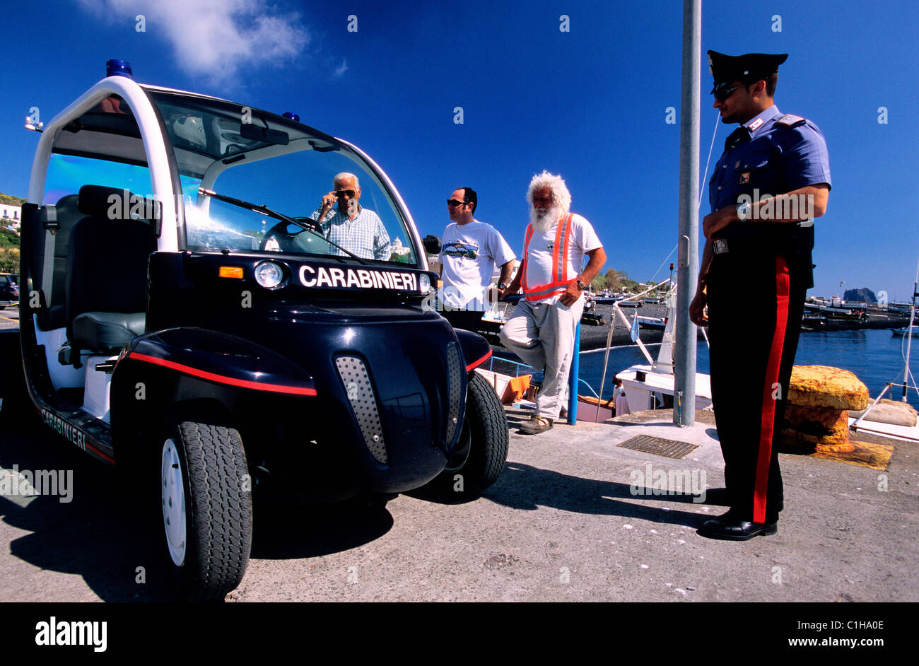 Italy, Sicily, Aeolian Islands, Island of Stromboli, electric police ...
