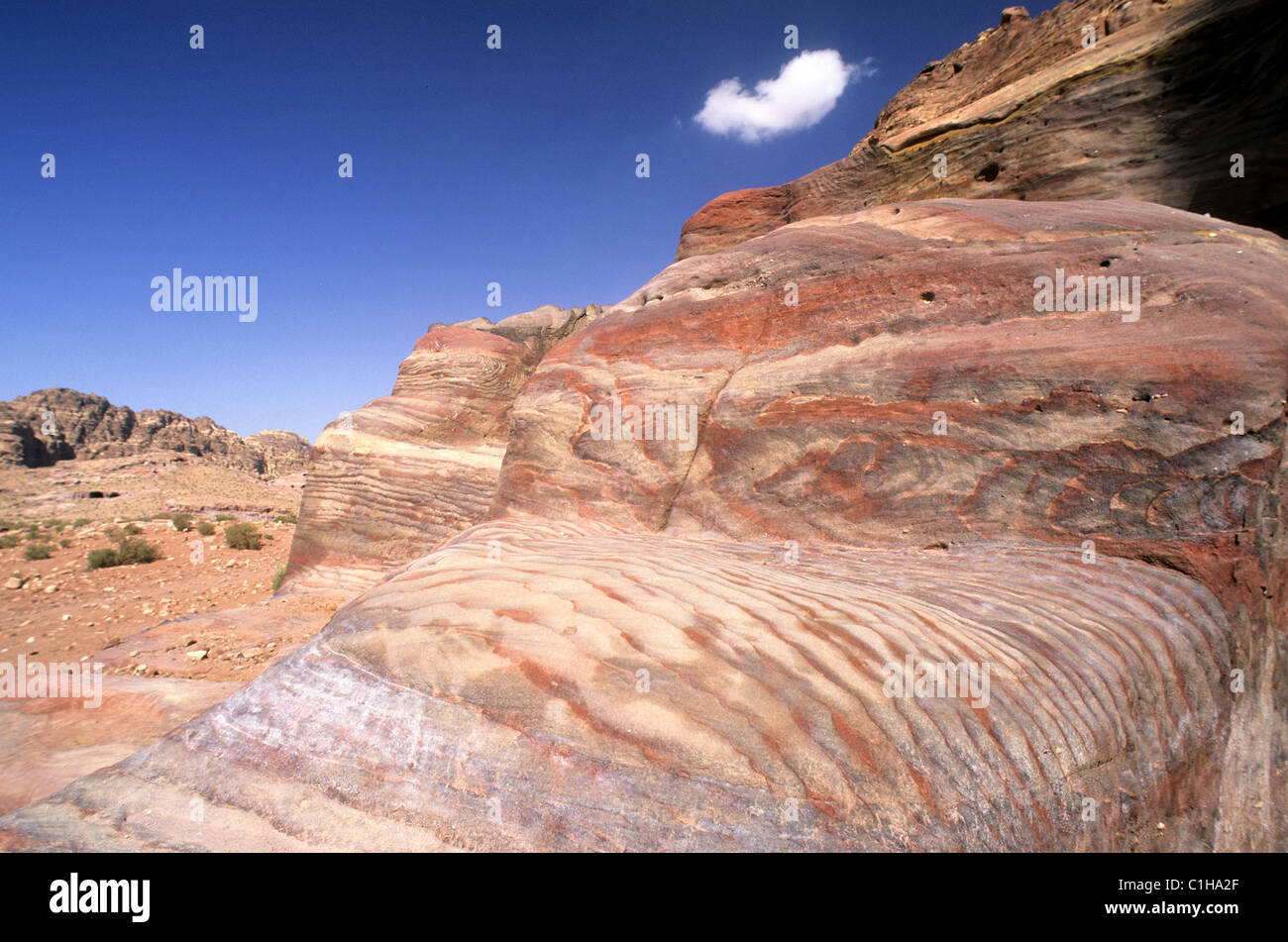 Jordan, Petra- polychromic sandstone Stock Photo - Alamy