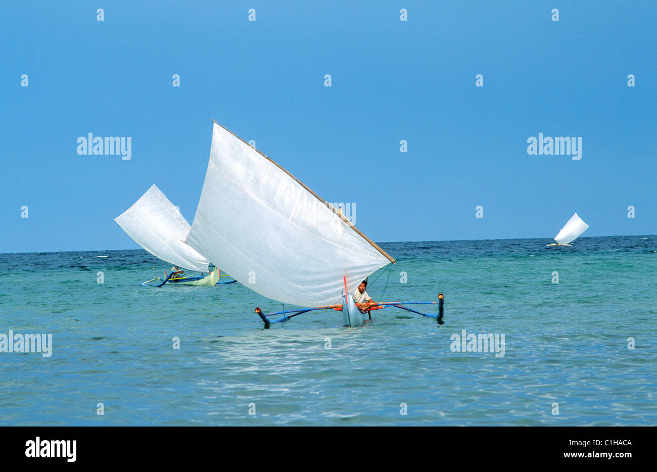 Indonesia, Java Island, Bawean Island, sailing boat prau Stock Photo ...