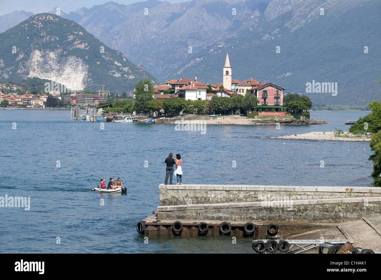 Italy, Lake Maggiore, Borromean Islands, Isola Pescatori Stock Photo ...