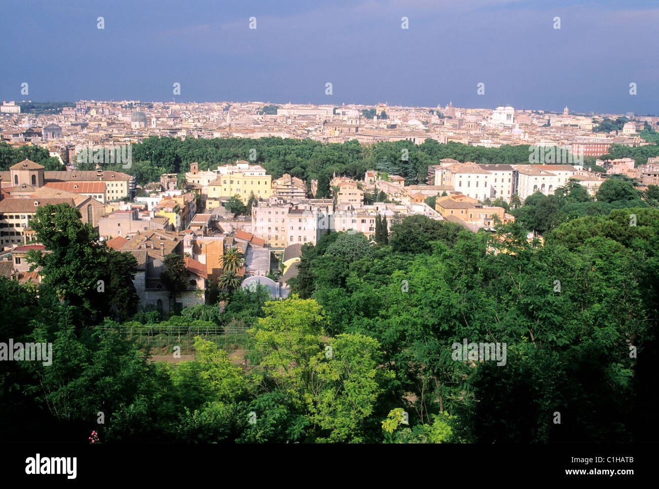 Italy, Lazio, Rome, city overlook from the Gianicolo (Janiculum Hill ...