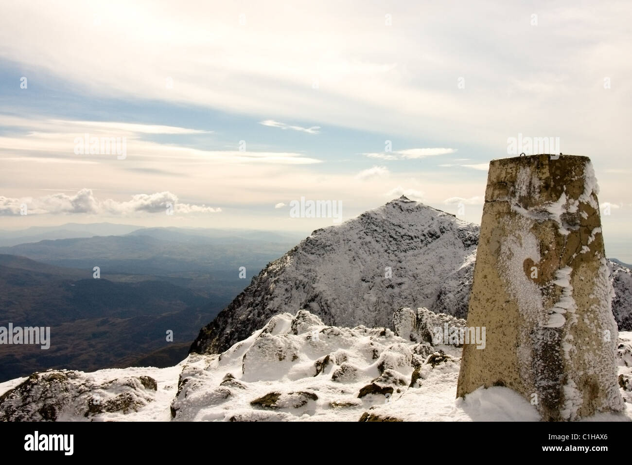 The summits of Garnedd Ugain (also referred to as Crib y Ddysgl ...