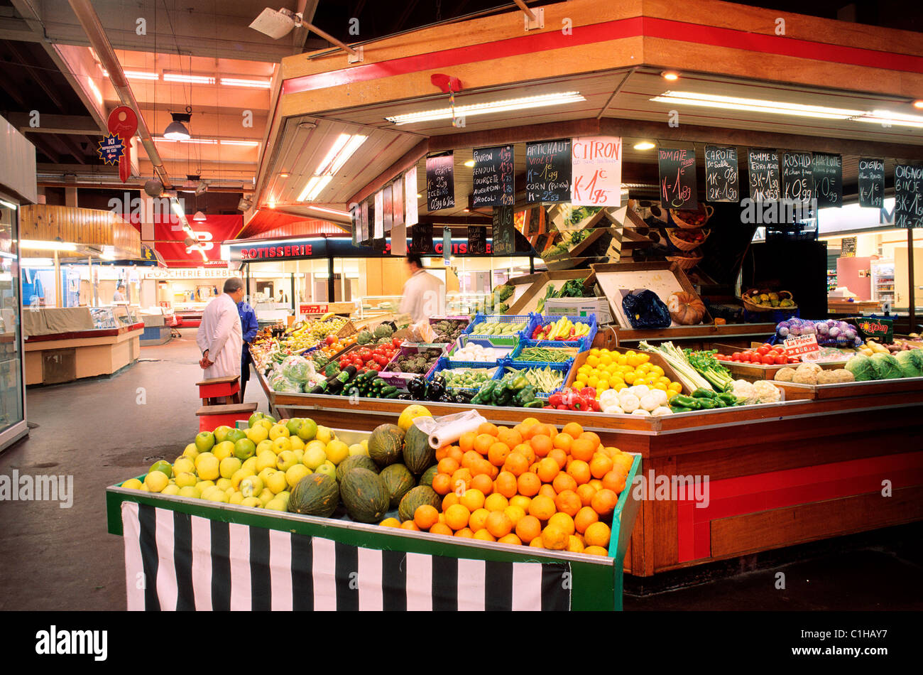 France, Paris, Riquet's market in the 19th district Stock Photo - Alamy