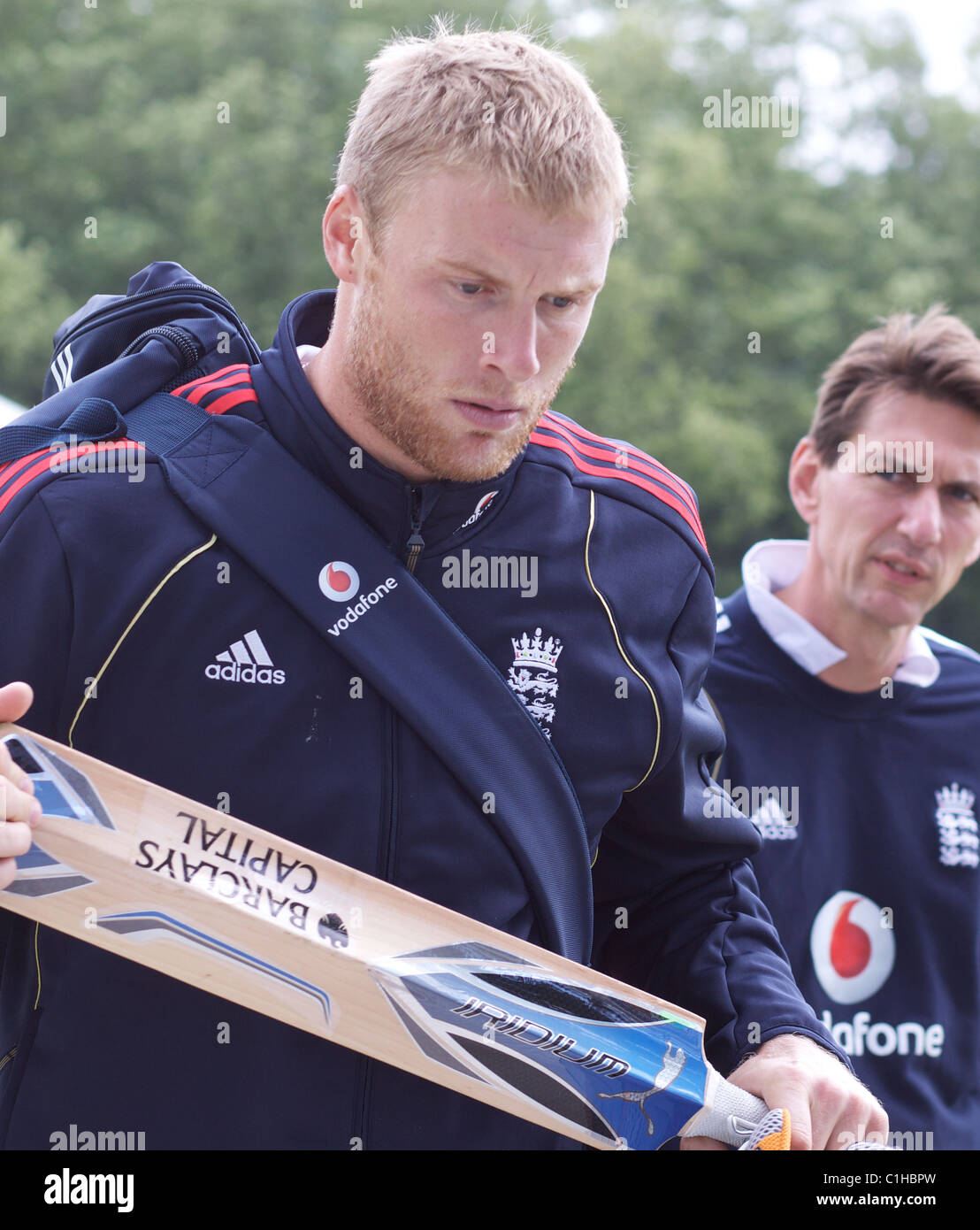 Andrew Flintoff at the conclusion of training, heads to the dressing ...
