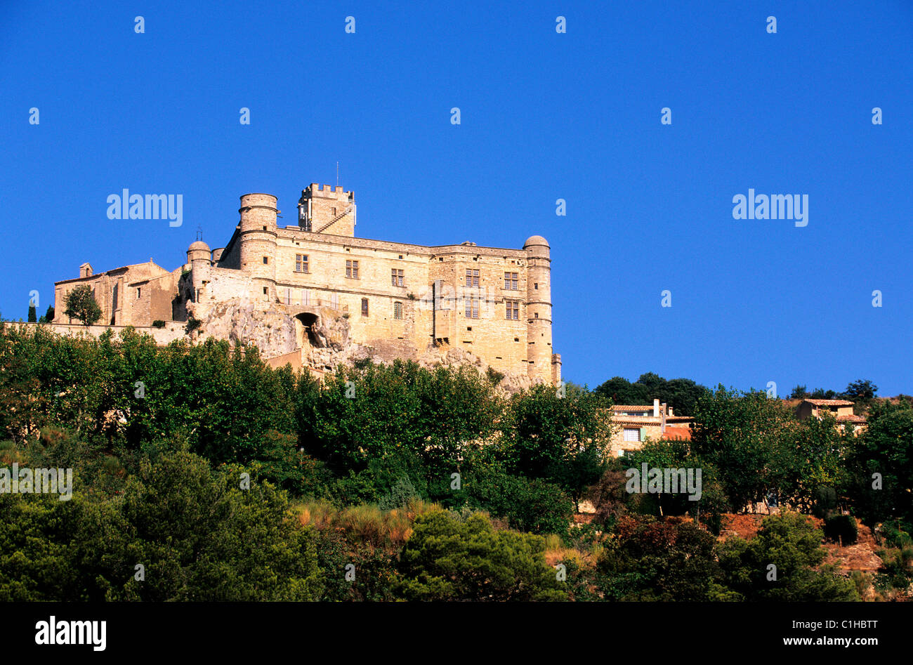 France, Vaucluse, village of Le Barroux in the Mont Ventoux region ...