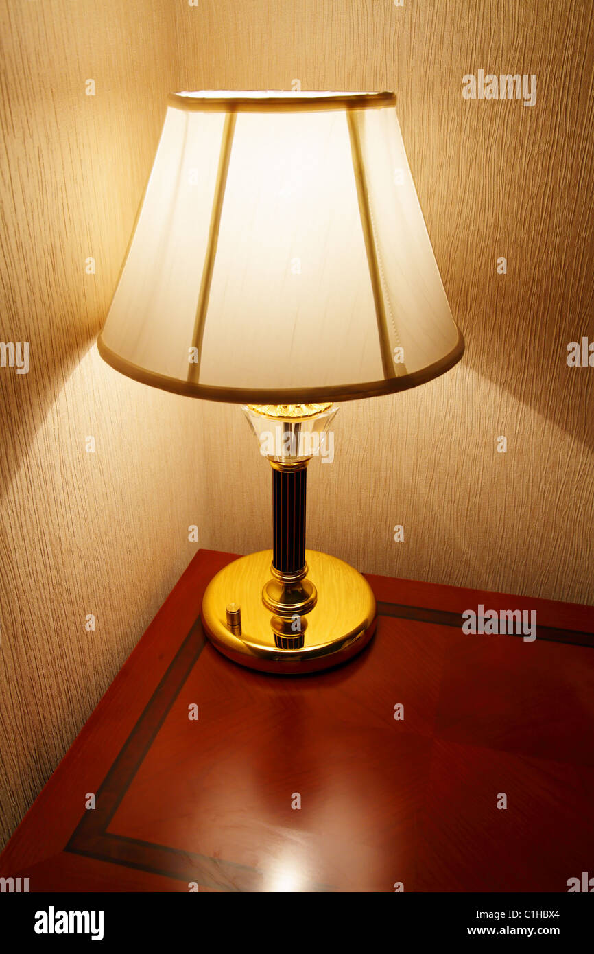 Lamp on a table Stock Photo - Alamy