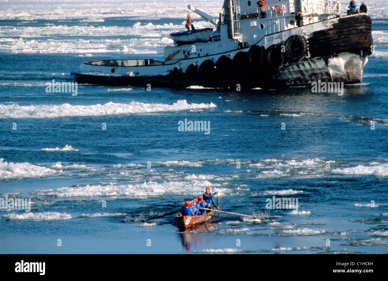 Canada, Quebec Province, Quebec city, carnival, race of boat on the ...
