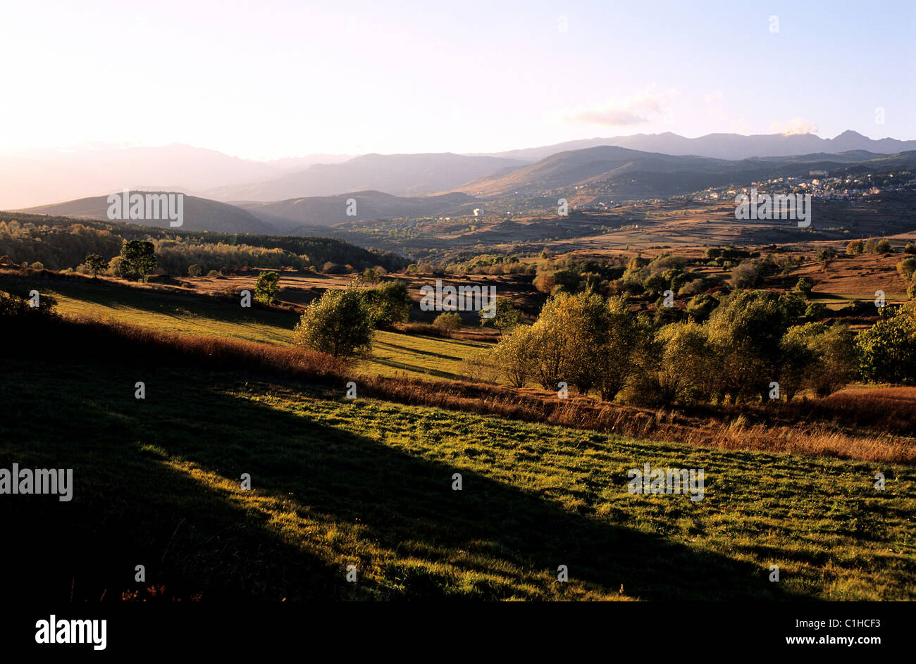 France, Pyrenees Orientales, high plateau of Cerdagne and Font Romeu at ...