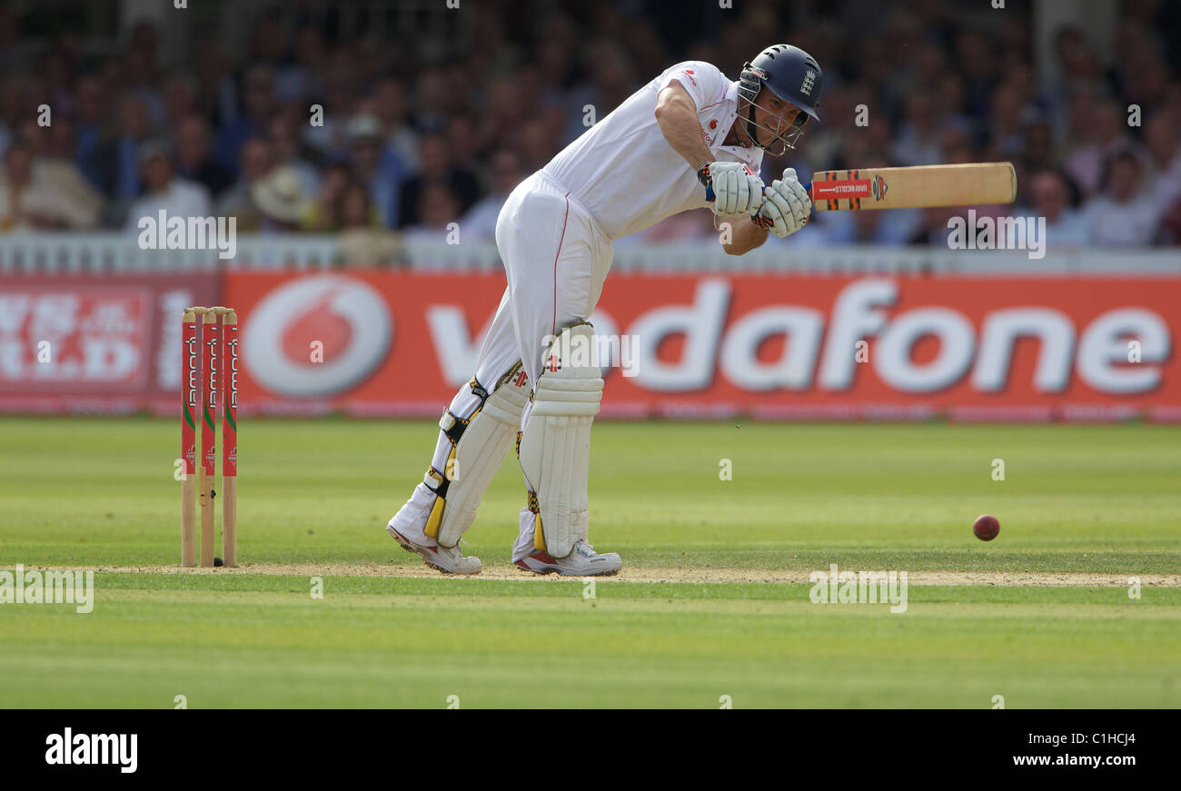 Andrew Strauss batting during the England V Australia Second Ashes Test ...