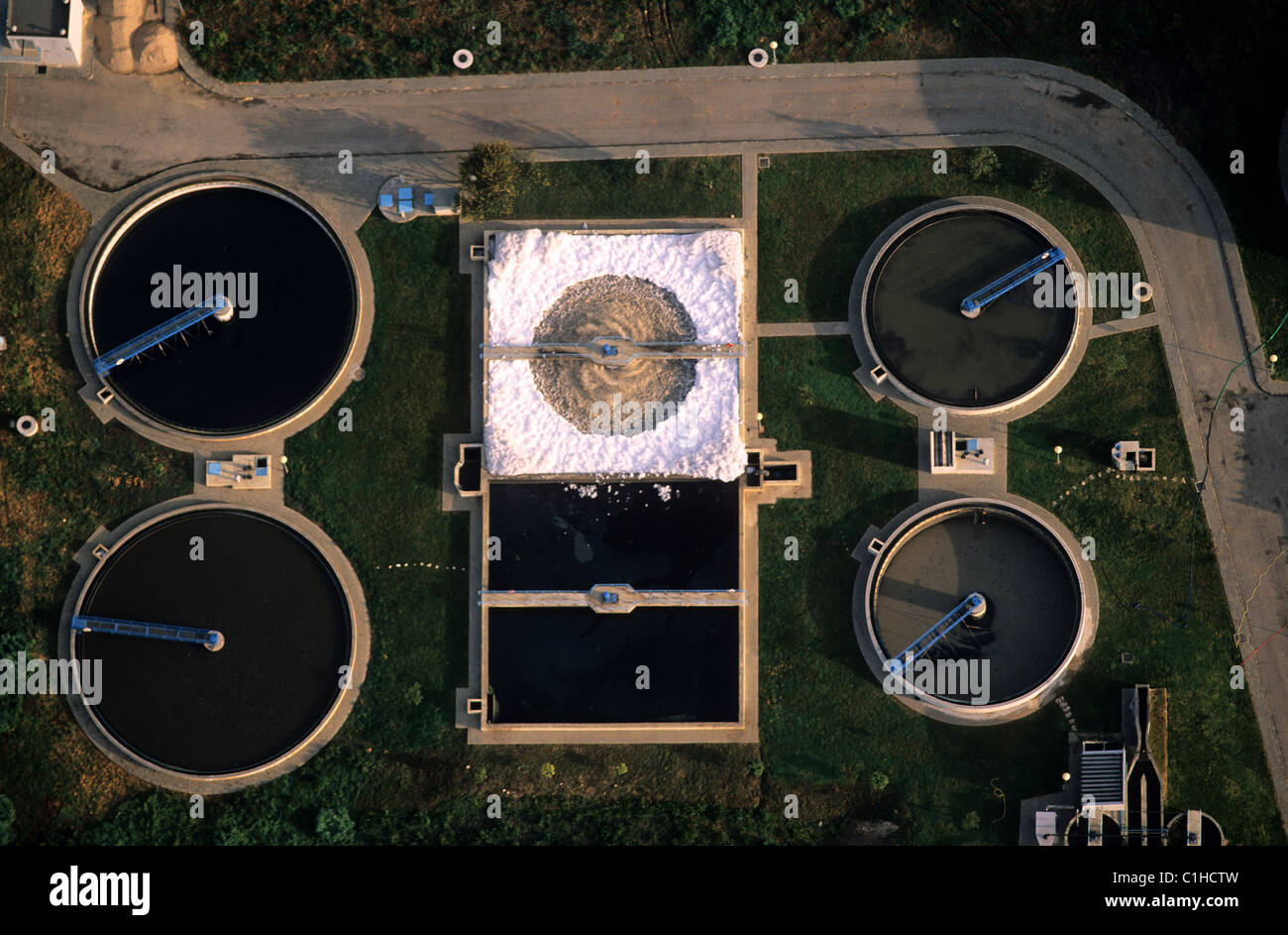 Portugal, a station of water purification (aerial view Stock Photo - Alamy