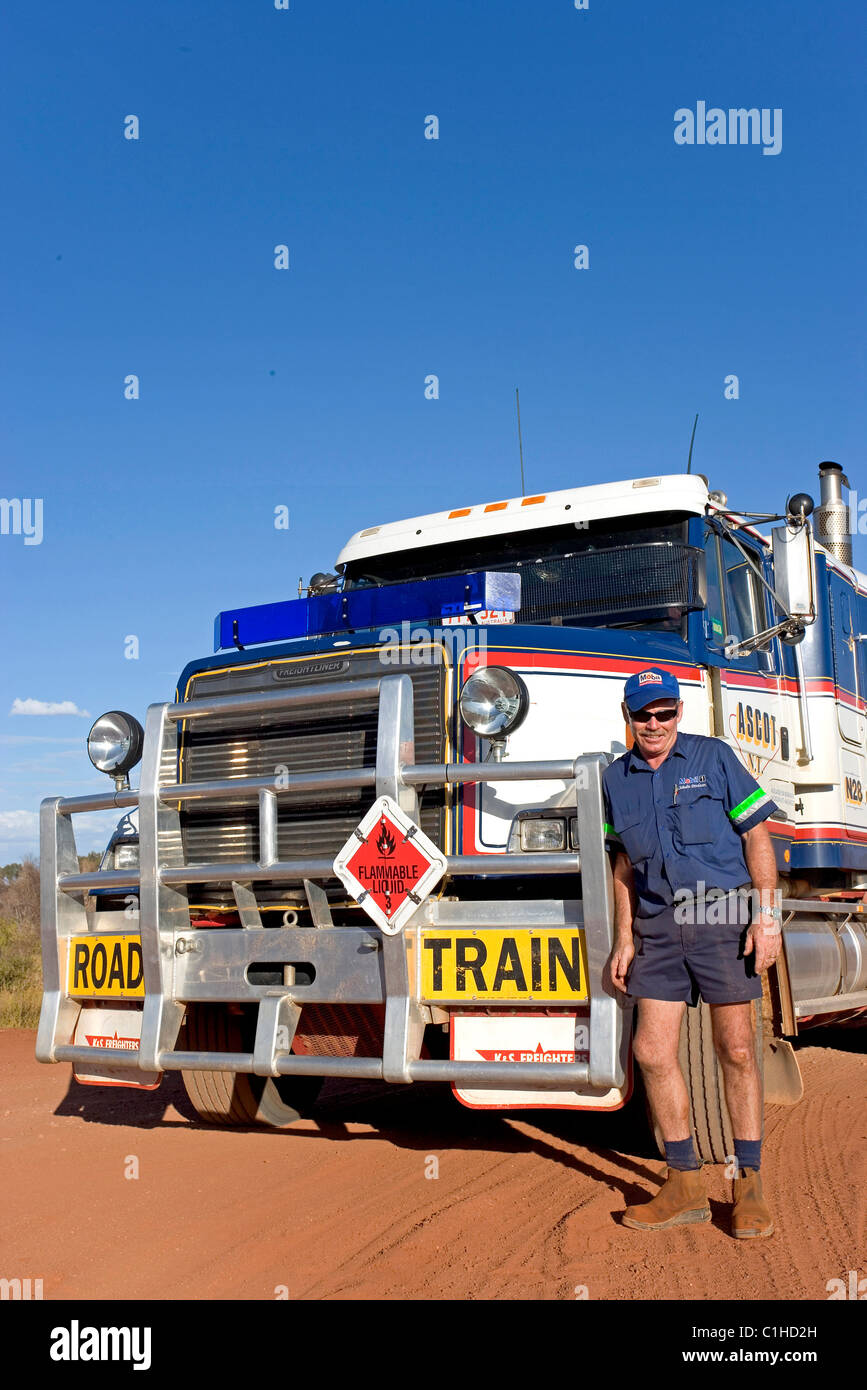 Australia Northern Territory Road Train transporting gas on the ...