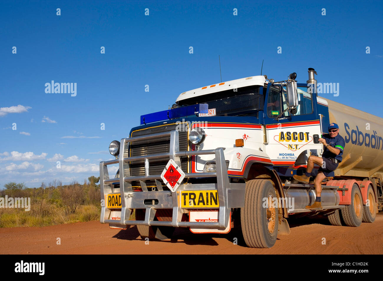 Australia Northern Territory Road Train transporting gas on the ...